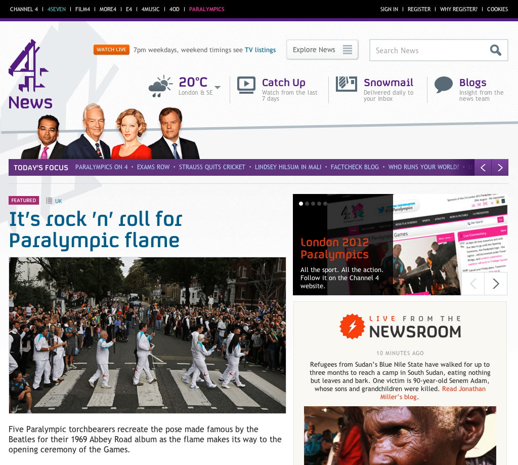Channel 4 News relaunches website // August 29th, 2012
